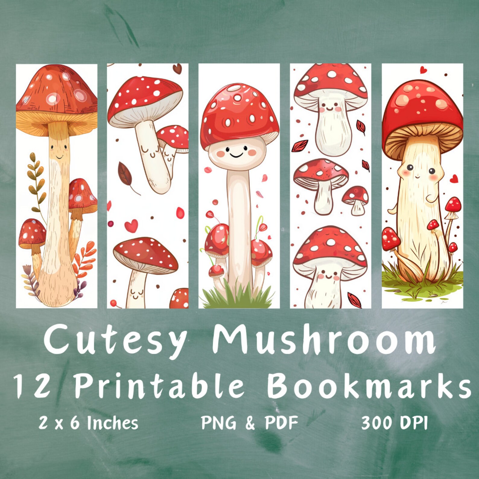 Cutesy Mushroom Printable Bookmarks | 12 Cute & Fun Mushroom Designs ...