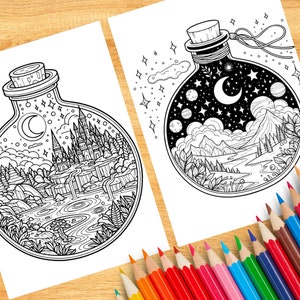 Mystical Potion Printable Coloring Pages | 28 Pages | Mystical Worlds ...