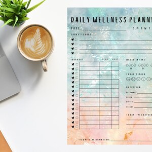 Printable Daily Wellness Planner | 9 Styles | 3 Sizes | Rainbow ...