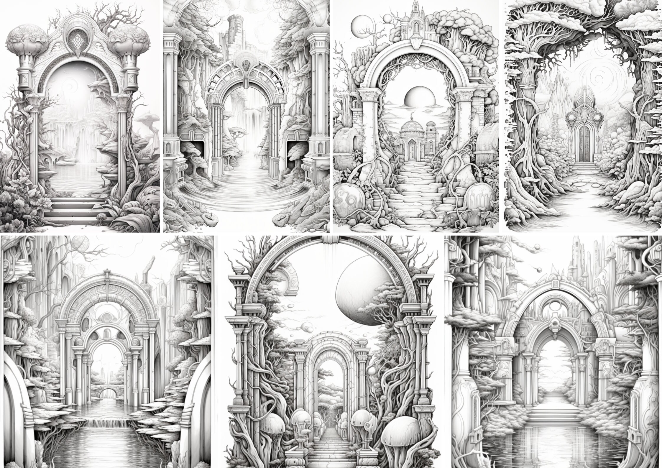 Portal to Another Realm Printable Coloring Pages 28 Magical Designs ...