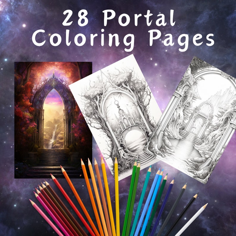 Portal to Another Realm Printable Coloring Pages 28 Magical Designs ...