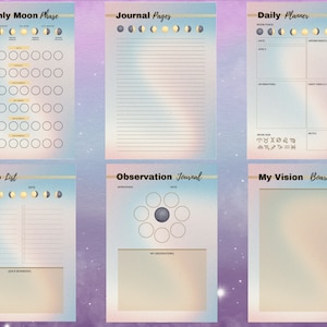 Printable Moon Planner | Moon Journal | Lunar Phases | Celestial ...