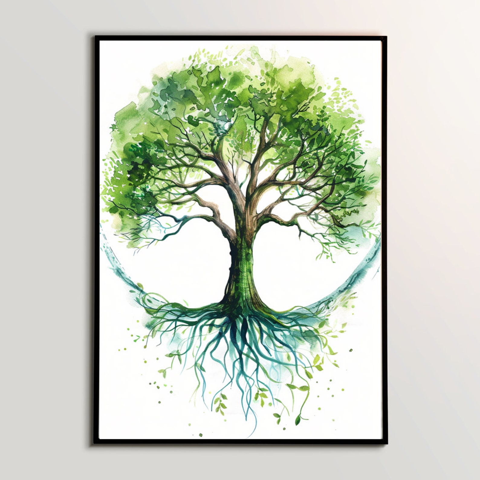 Watercolor Tree of Life Printable Wall Art | Beautiful Tree | Green ...