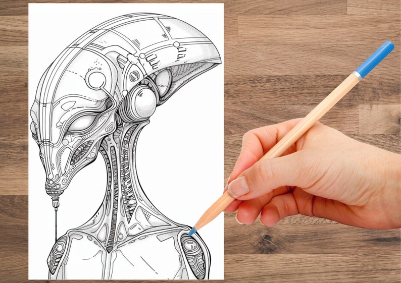 Trippy Alien Printable Coloring Pages | 24 Adult Coloring Images | PDF ...