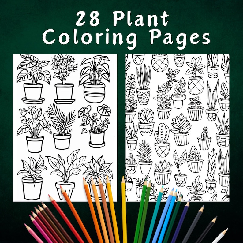 Plant Lovers Printable Coloring Pages | 28 Plant Designs | Plant ...