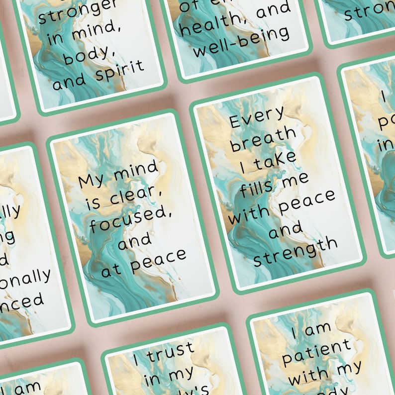 Positive Affirmations Cards for Health & Well-being | 32 Printable ...