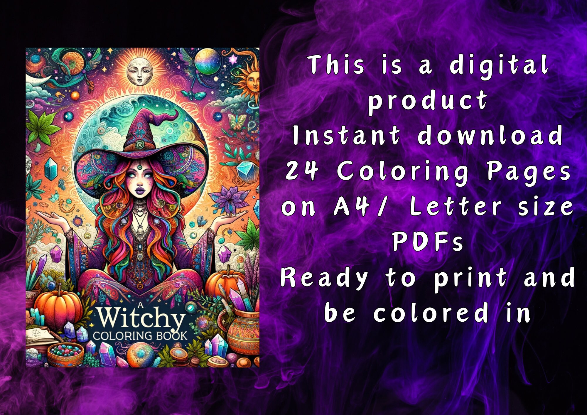 Witchy Printable Coloring Pages | 25 Magical Designs | Witch | Potions ...