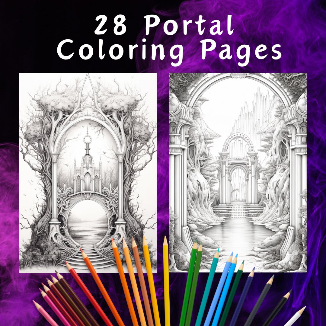 Portal to Another Realm Printable Coloring Pages | 28 Magical Designs ...