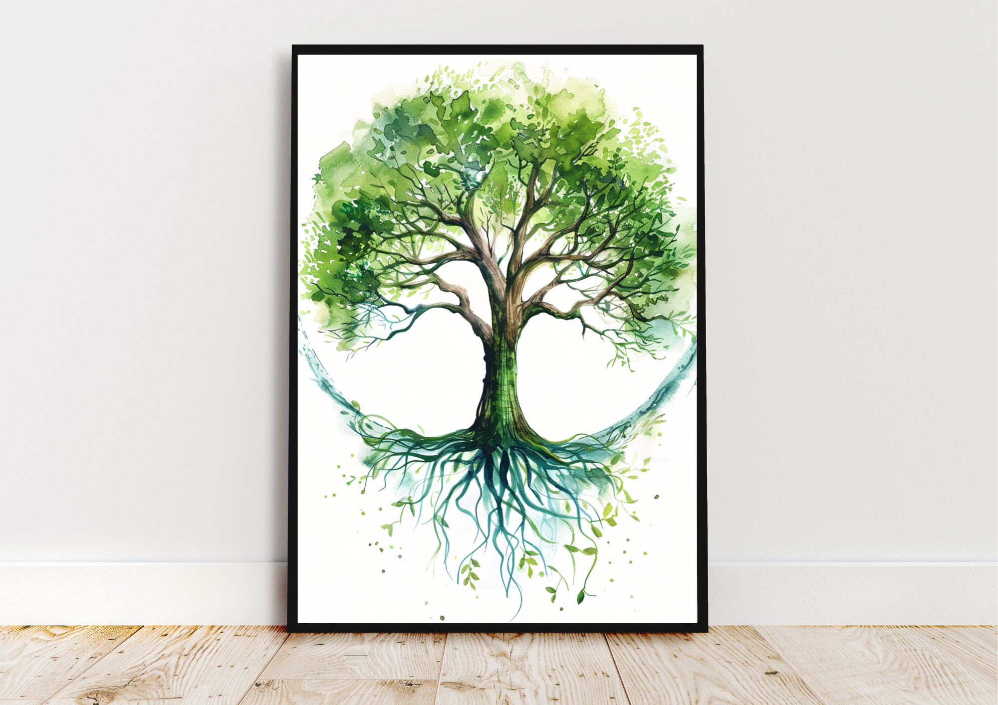 Watercolor Tree of Life Printable Wall Art | Beautiful Tree | Green ...