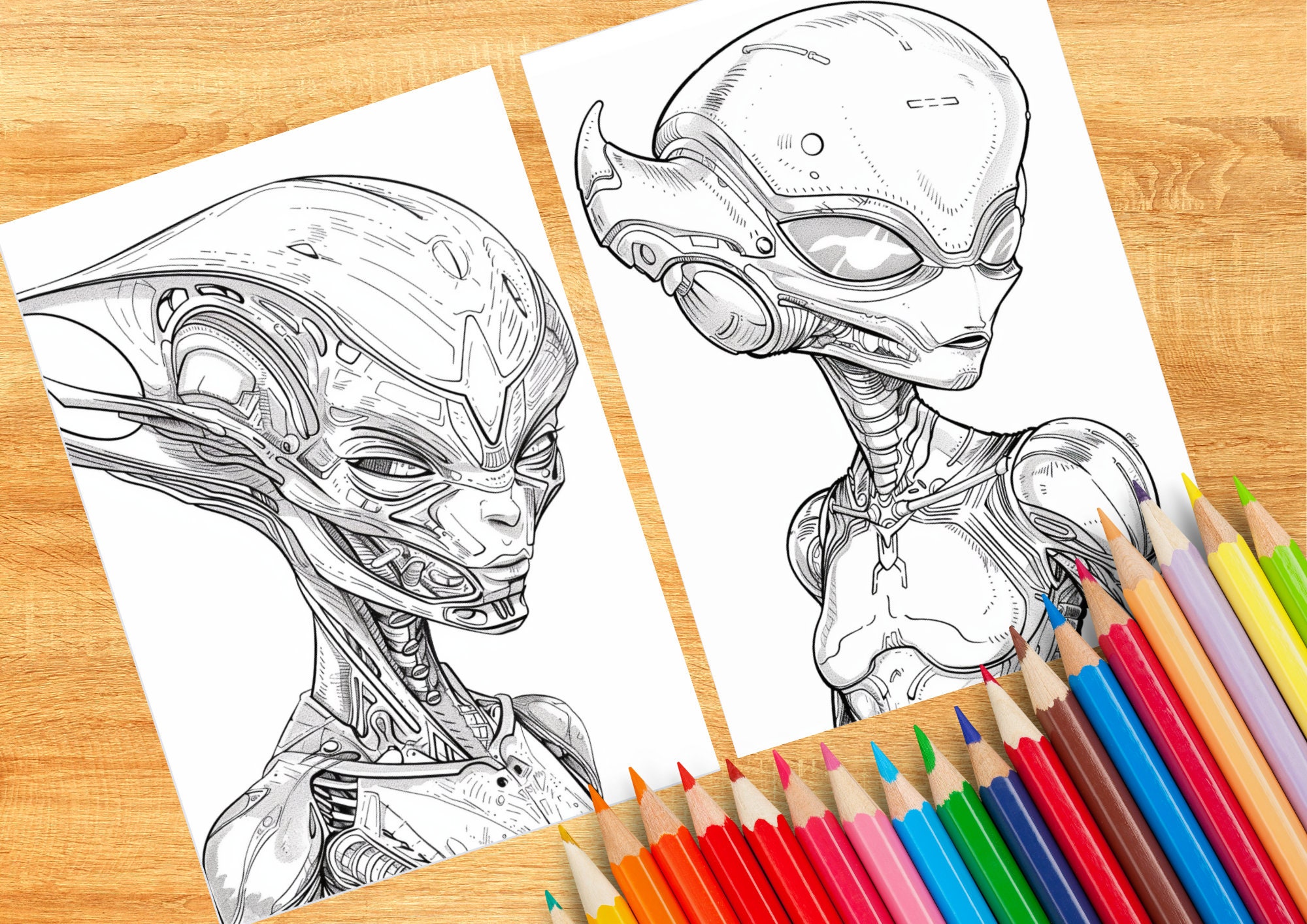 Trippy Alien Printable Coloring Pages | 24 Adult Coloring Images | PDF ...