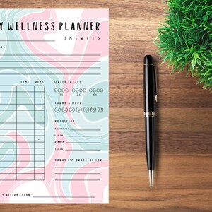 Printable Daily Wellness Planner | 9 Styles | 3 Sizes | Rainbow ...