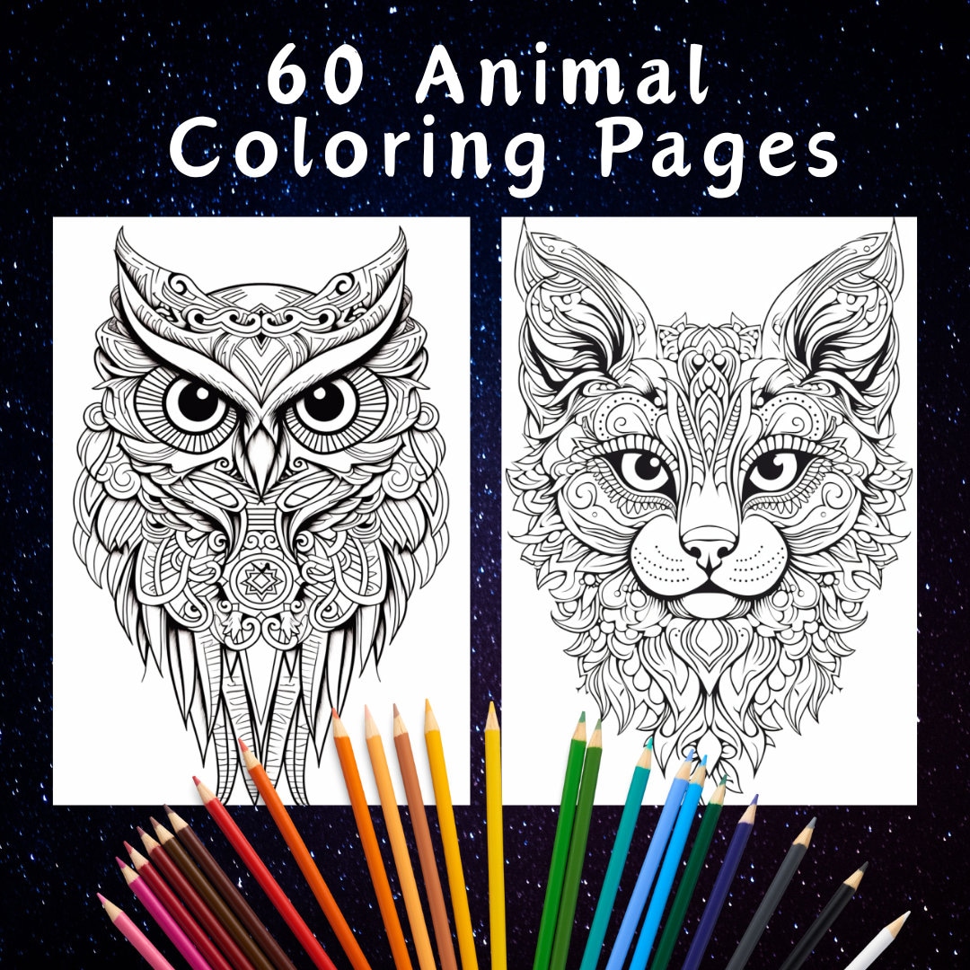 Mandala Animals Printable Coloring Pages | Trippy | Geometric ...