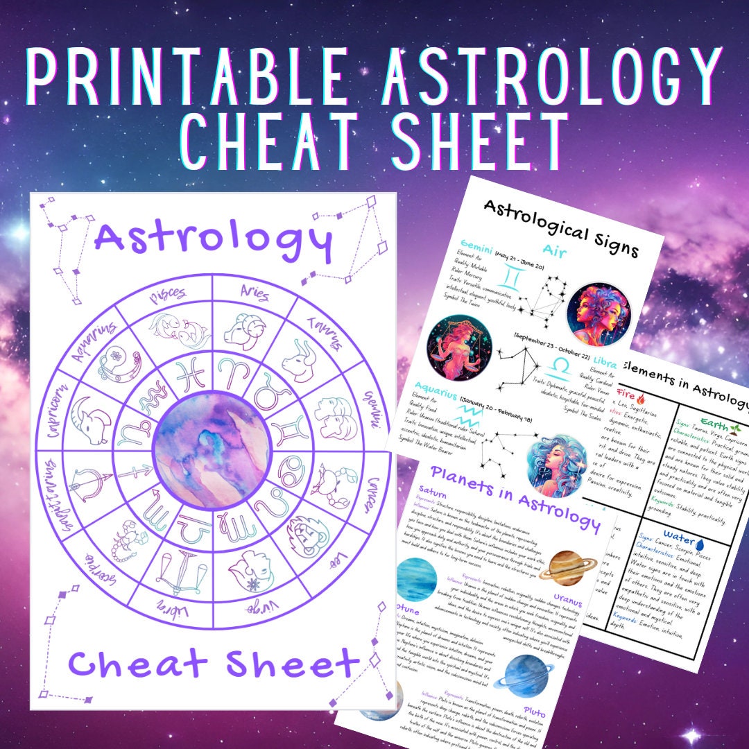 Printable Astrology Cheat Sheet | Astrology Guide | Zodiac Learning ...