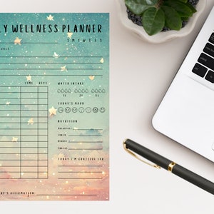 Printable Daily Wellness Planner | 9 Styles | 3 Sizes | Rainbow ...