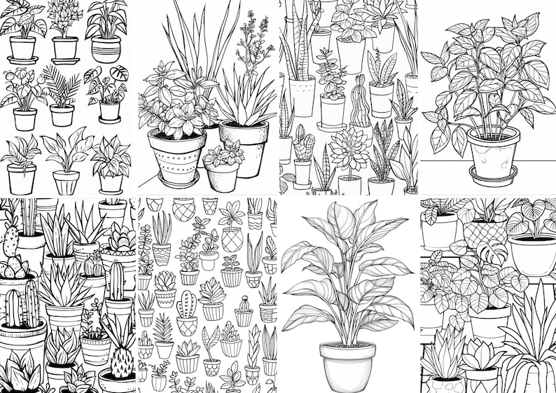 Plant Lovers Printable Coloring Pages 28 Plant Designs Plant Pattern ...