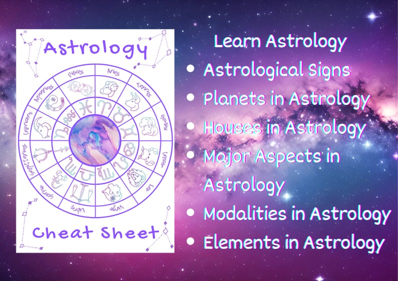Printable Astrology Cheat Sheet | Astrology Guide | Zodiac Learning | Astrological Basics ...