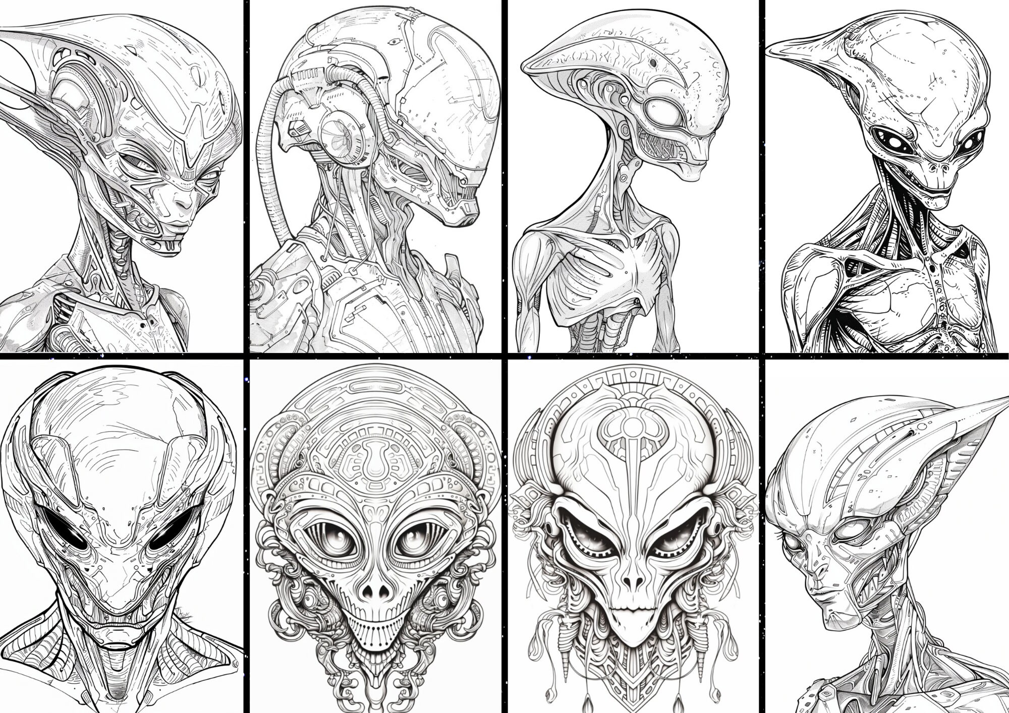 Trippy Alien Printable Coloring Pages | 24 Adult Coloring Images | PDF ...
