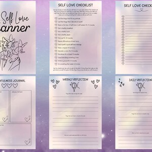 Printable Self Love Planner | Mindfulness Workbook Self Care Journal ...