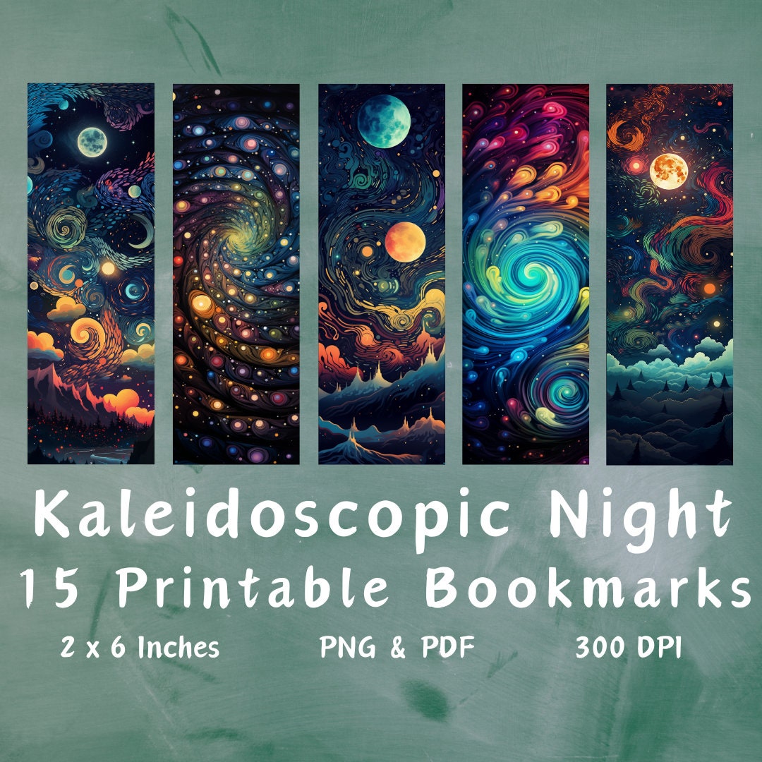 Kaleidoscopic Night Printable Bookmarks | 15 Printable Bookmarks ...