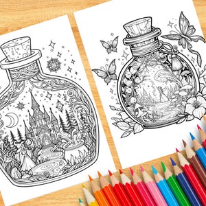 Mystical Potion Printable Coloring Pages | 28 Pages | Mystical Worlds ...