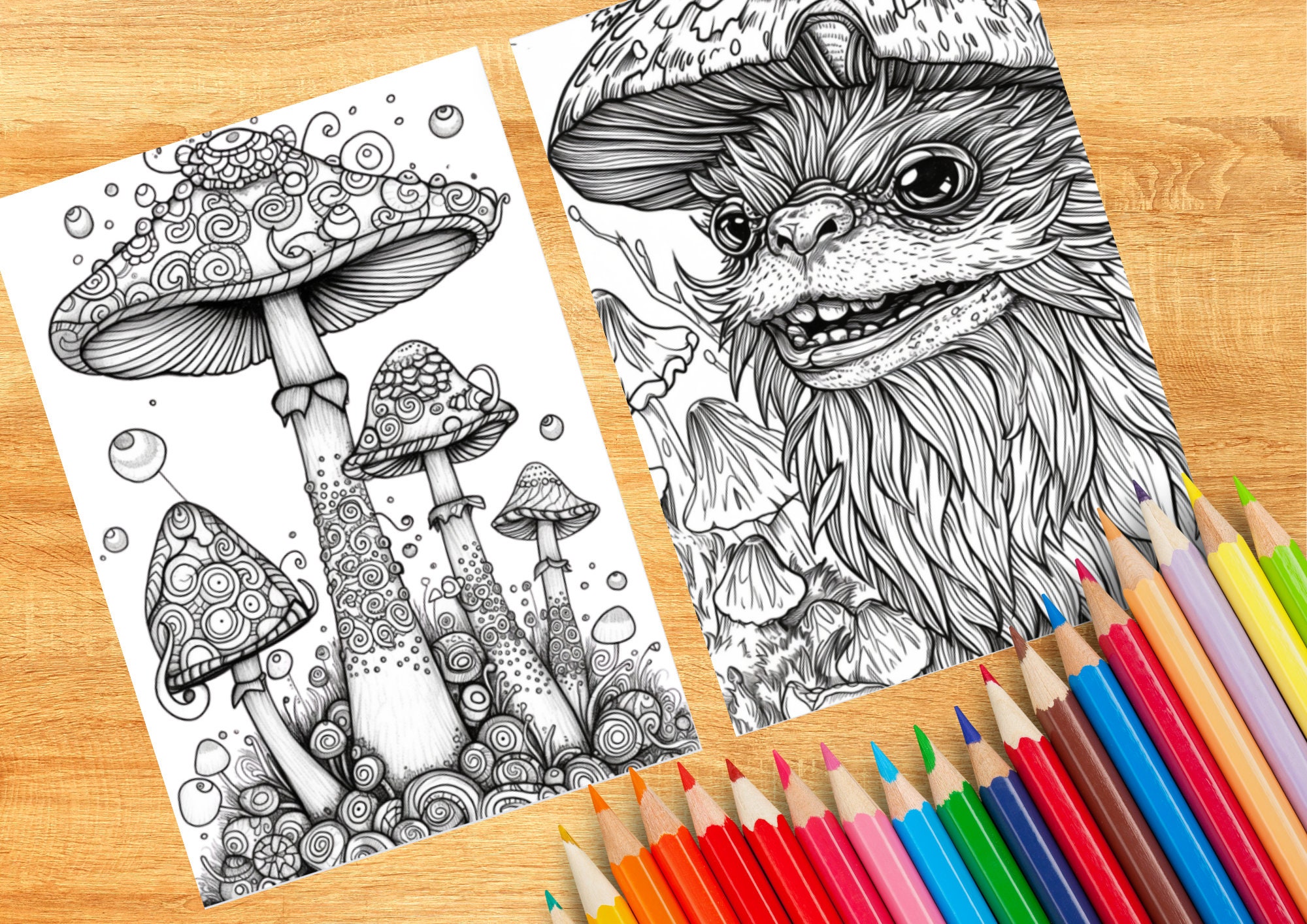 Mushroom Kingdom Printable Coloring Pages 16 Psychedelic Trippy Magic ...