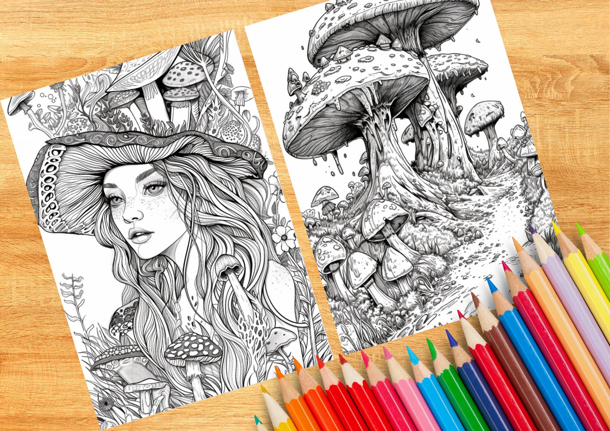 Mushroom Kingdom Printable Coloring Pages | 16 Psychedelic Trippy Magic ...