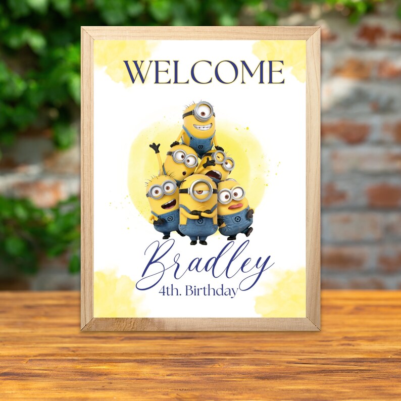 Editable Minions Welcome Sign, Minions Birthday Sign, Printable Welcome ...