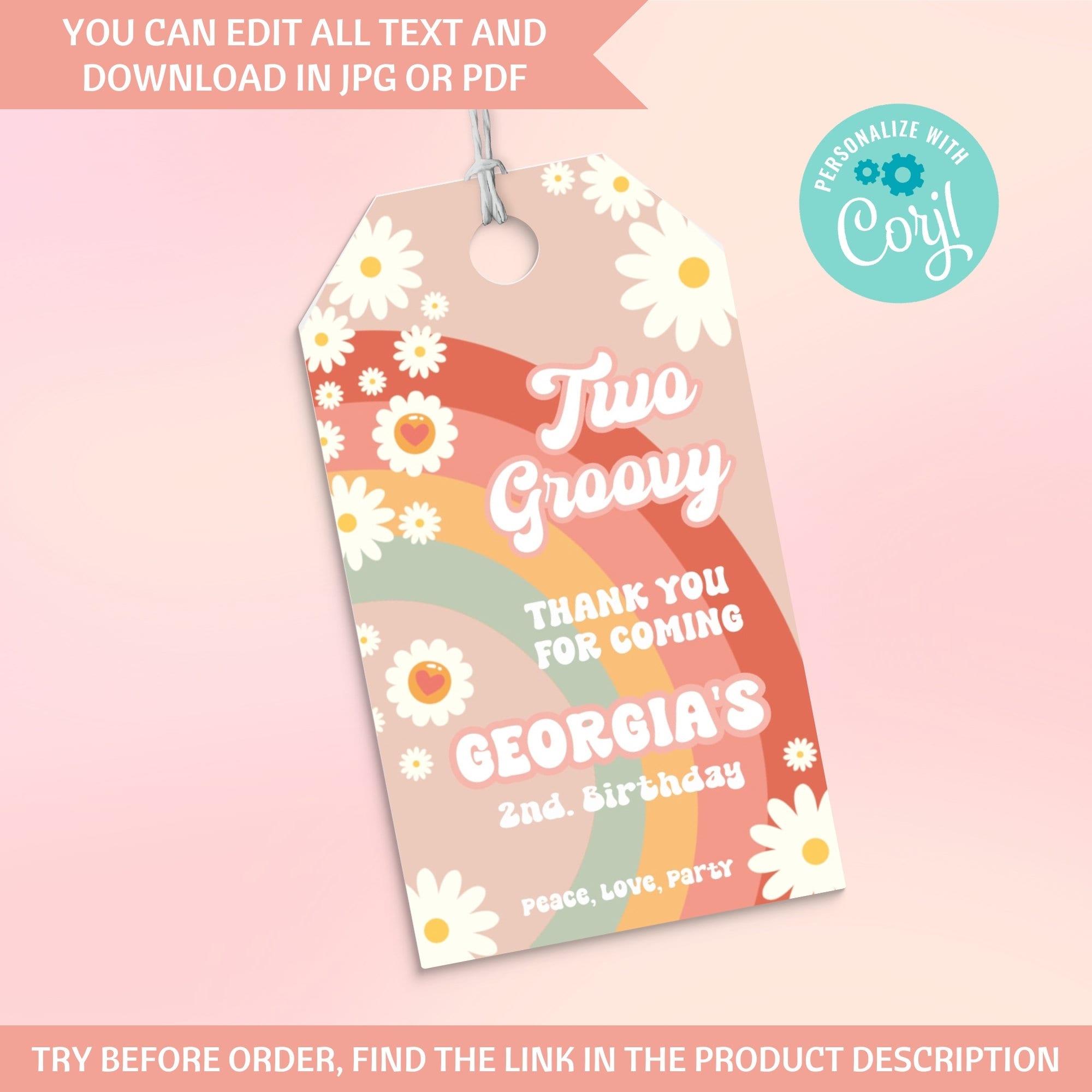 Groovy Tag, Two Groovy Tag, Template Instant Download, Groovy Printable ...