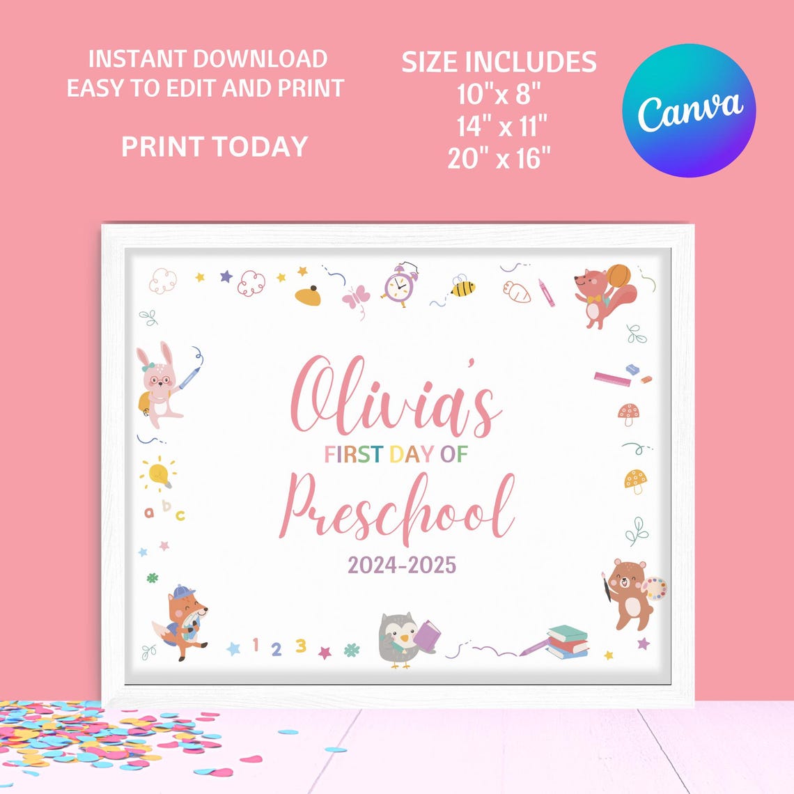 First Day of School Printable Back to School Sign Last Day of School ...