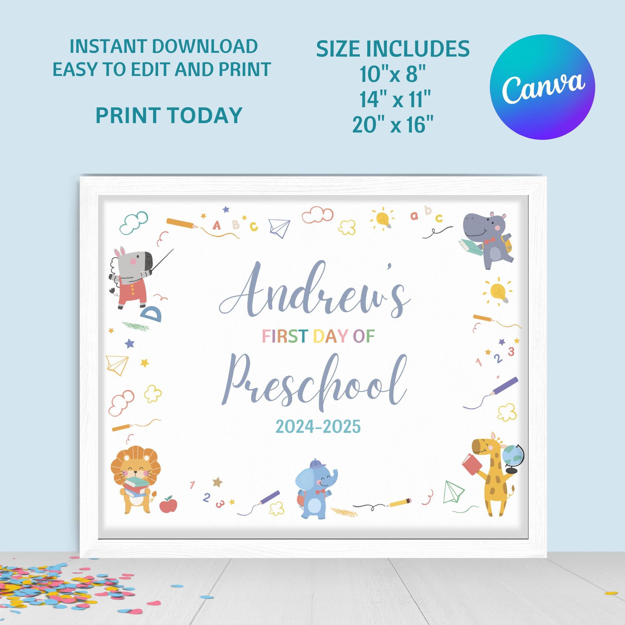 First Day of School Printable Back to School Sign Last Day of School ...