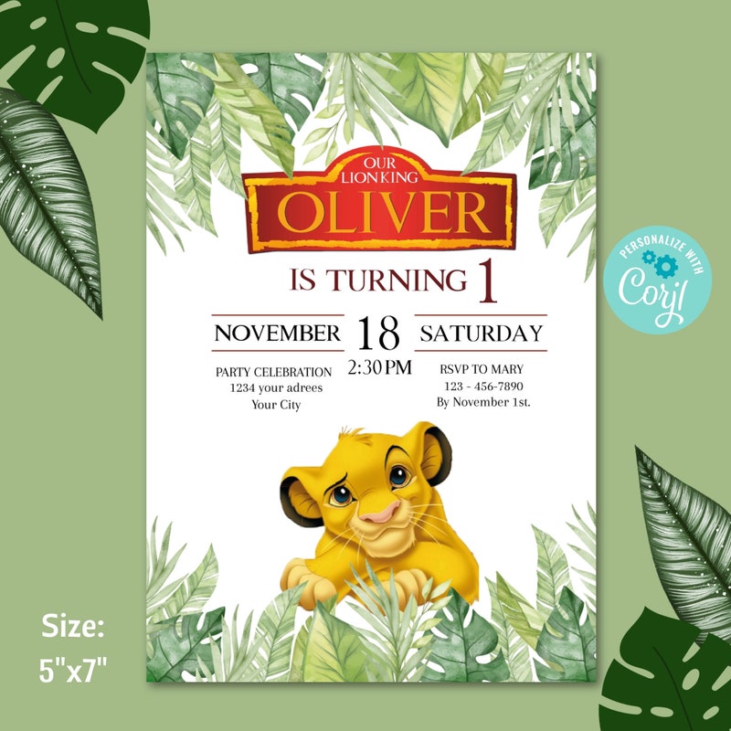 Lion King Invitation - Etsy