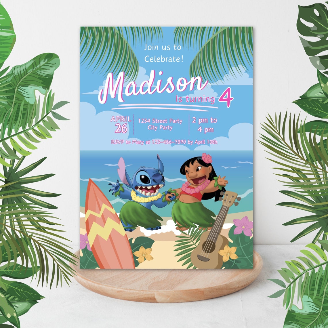 Editable Lilo and Stitch Invitation,stitch Birthday Invitation ...