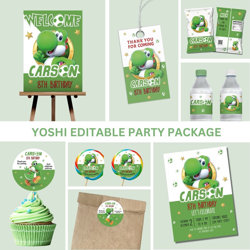 Yoshi Birthday Party - Etsy
