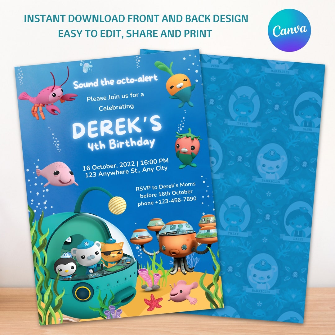 Octonauts Party Invitation Template | Octonauts Birthday Party Invite ...