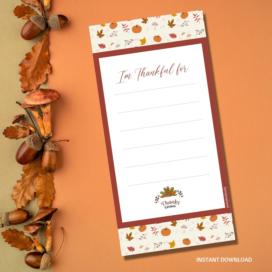 I Am Thankful Card | Thanksgiving Digital Download | Thanksgiving Cards ...