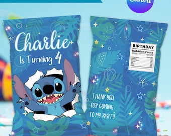 Stitch & Angel Chip Bag - Etsy