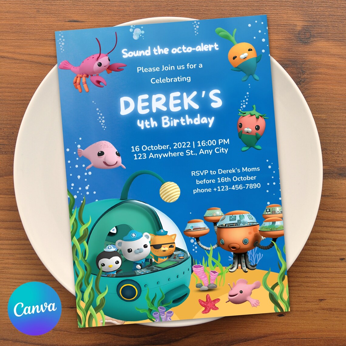 Octonauts Party Invitation Template Octonauts Birthday Party Invite ...