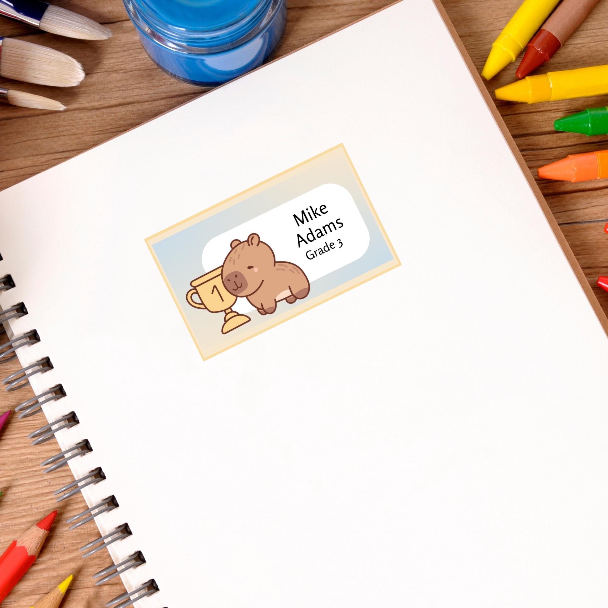 Kawaii Capybara School Name Labels – Cute Kawaii Capybara Sticker Set ...