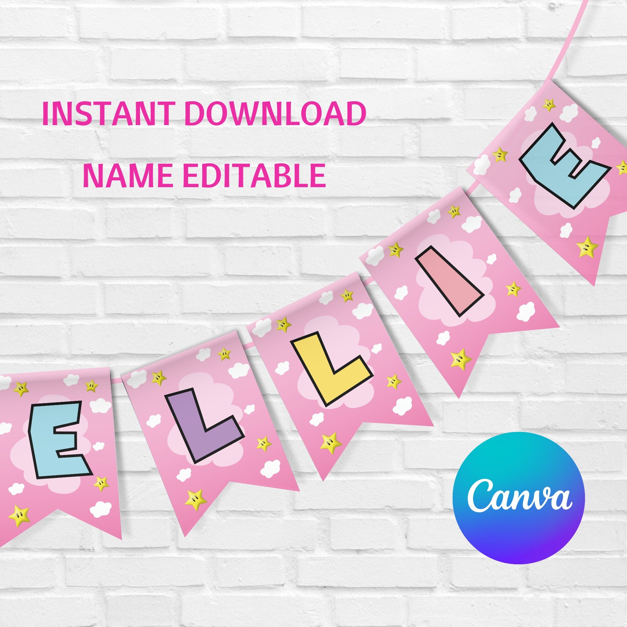 Pink Yoshi Banner, Yoshi Birthday, Instant Download, Pink Yoshi Party ...