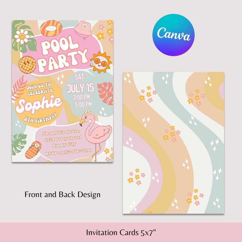 Pool Party Birthday Invitation, Pool Party Invitation for Girls ...