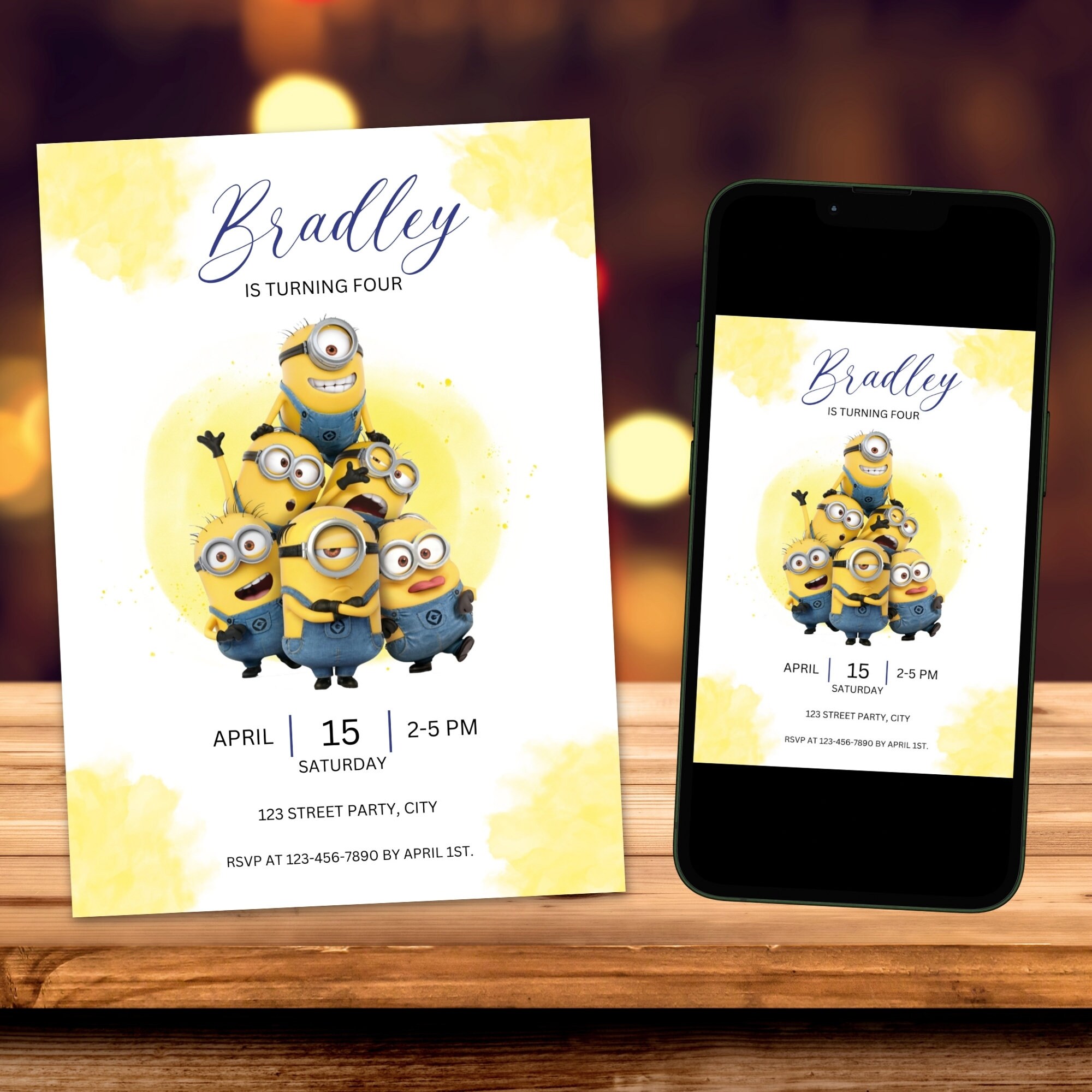 Editable Minions Invitation, Minions Birthday Invitation, Printable ...