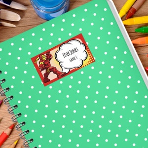 Superheroes Printables Labels, Preschool Labels, Personalized Kids ...