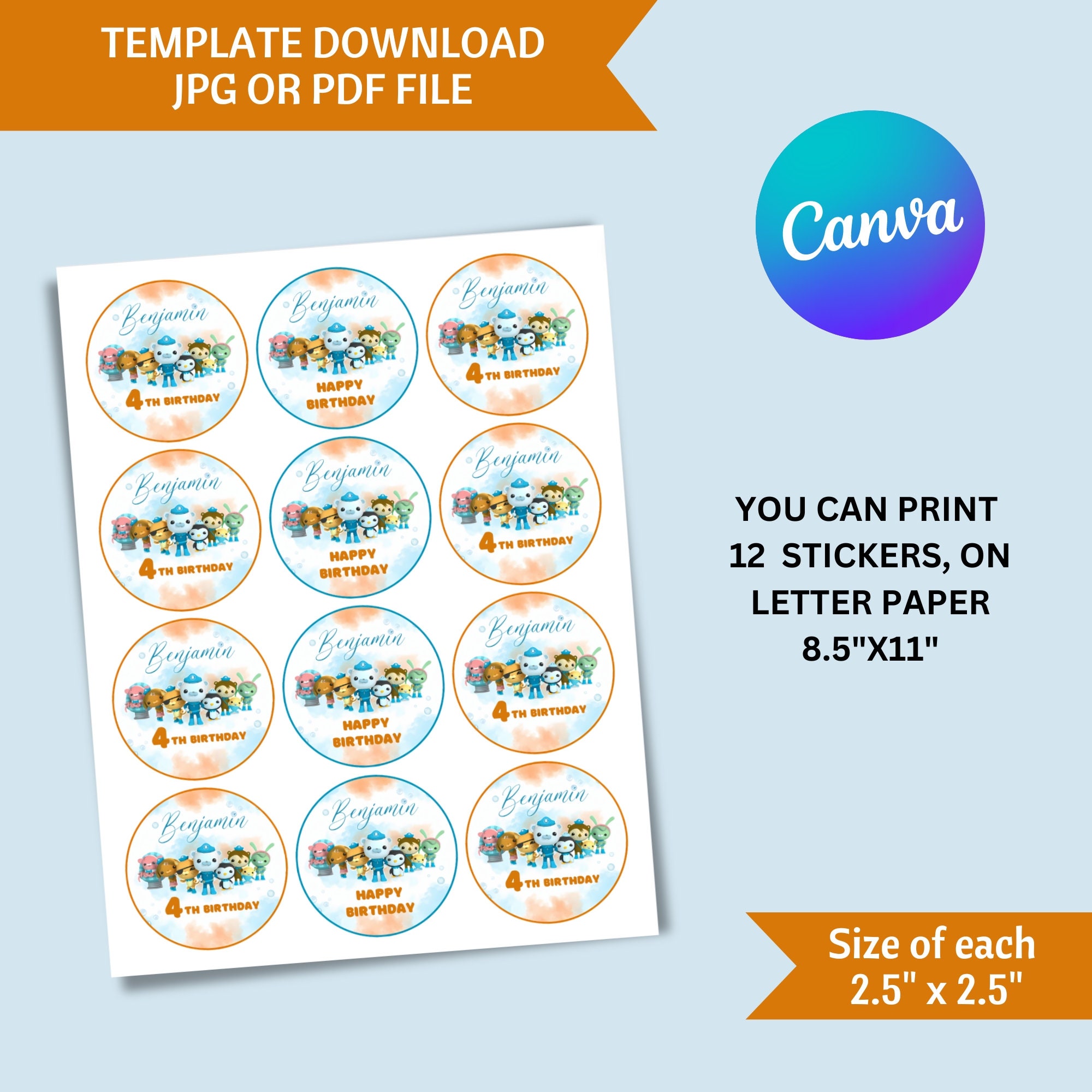 Octonauts Cupcake Topper Octonauts Birthday Party Octonauts Toppers