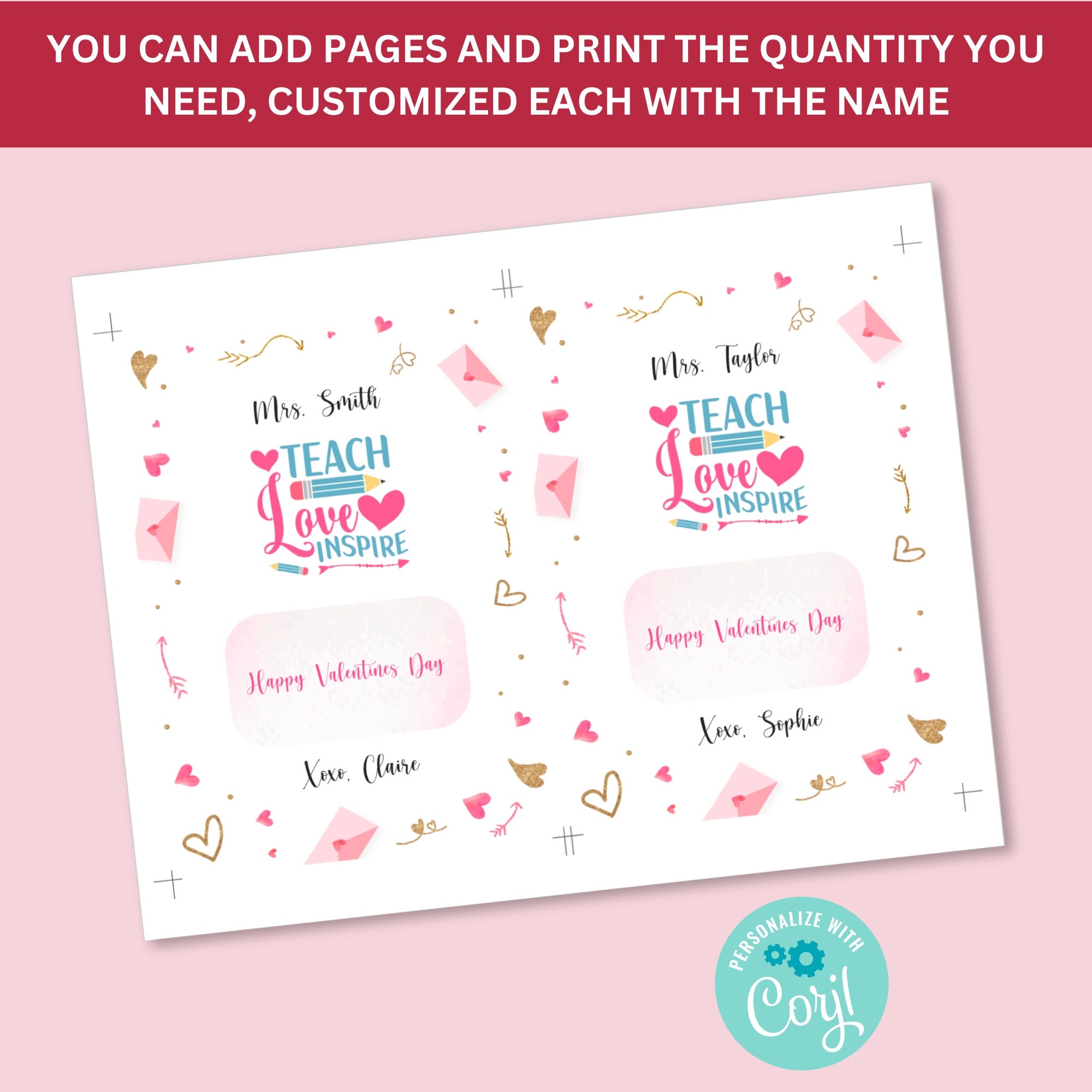 Printable Valentine Gift Card Holder, Valentine's Day Teacher Gift Card ...