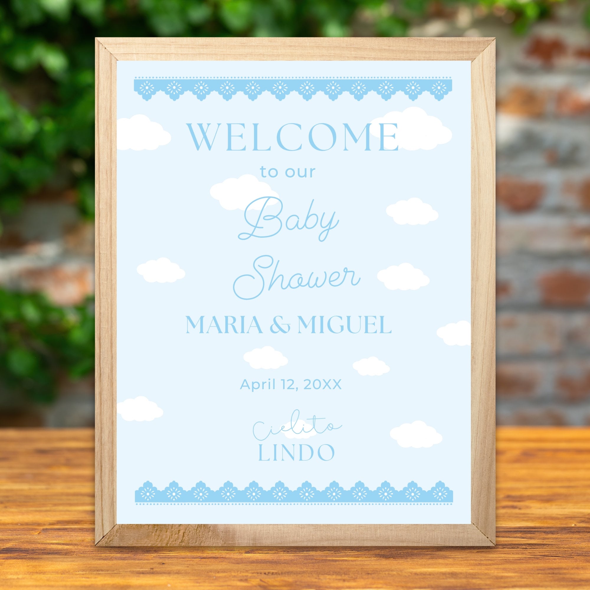 Cielito Lindo Babyshower Welcome Sign, Cielito Lindo Sign, Blue ...