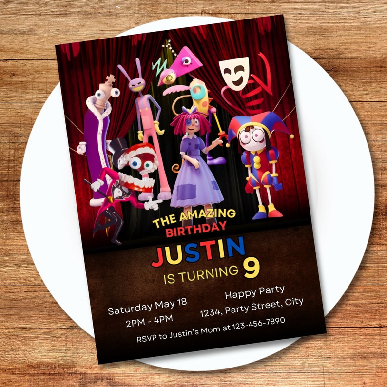 Amazing Circus Birthday Invitation Template, Digital Circus Birthday ...