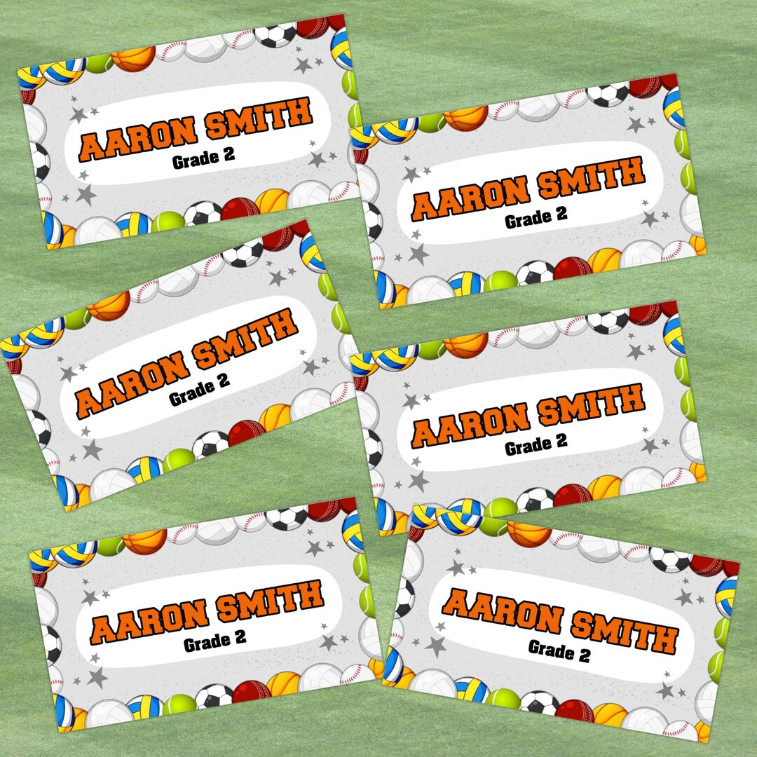 Sports Printables Labels, Preschool Labels, Personalized Kids Labels ...