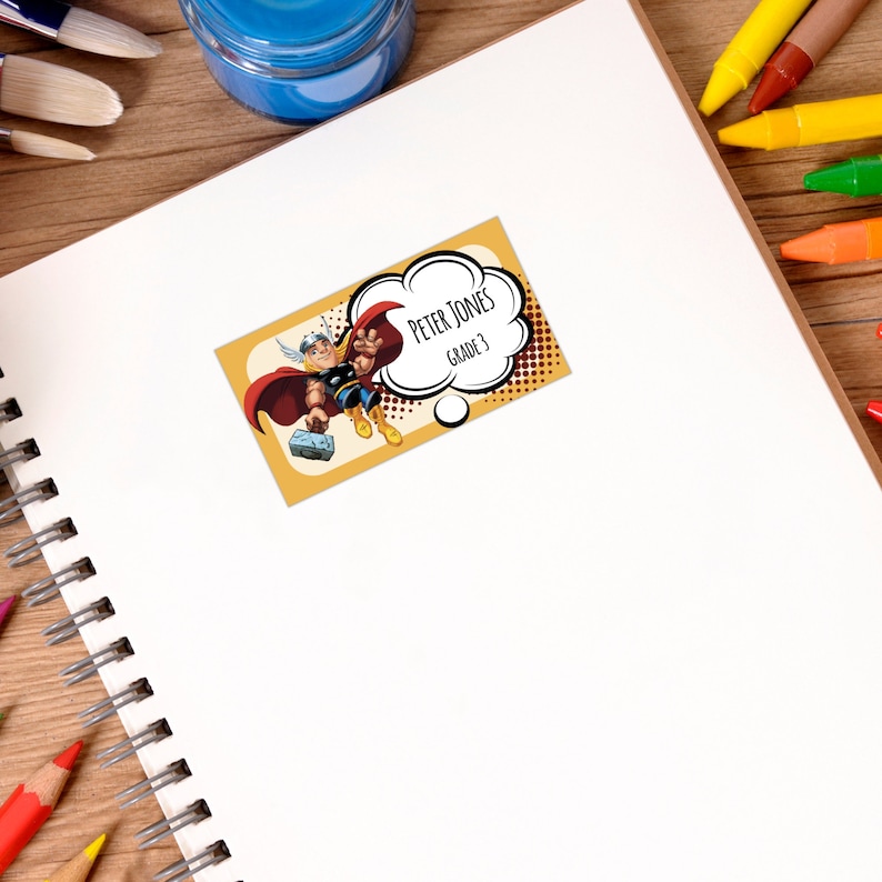 Superheroes Printables Labels, Preschool Labels, Personalized Kids ...