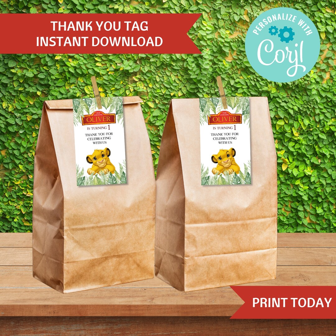 Lion King Tag Lion King Label Lion King Instant Download - Etsy