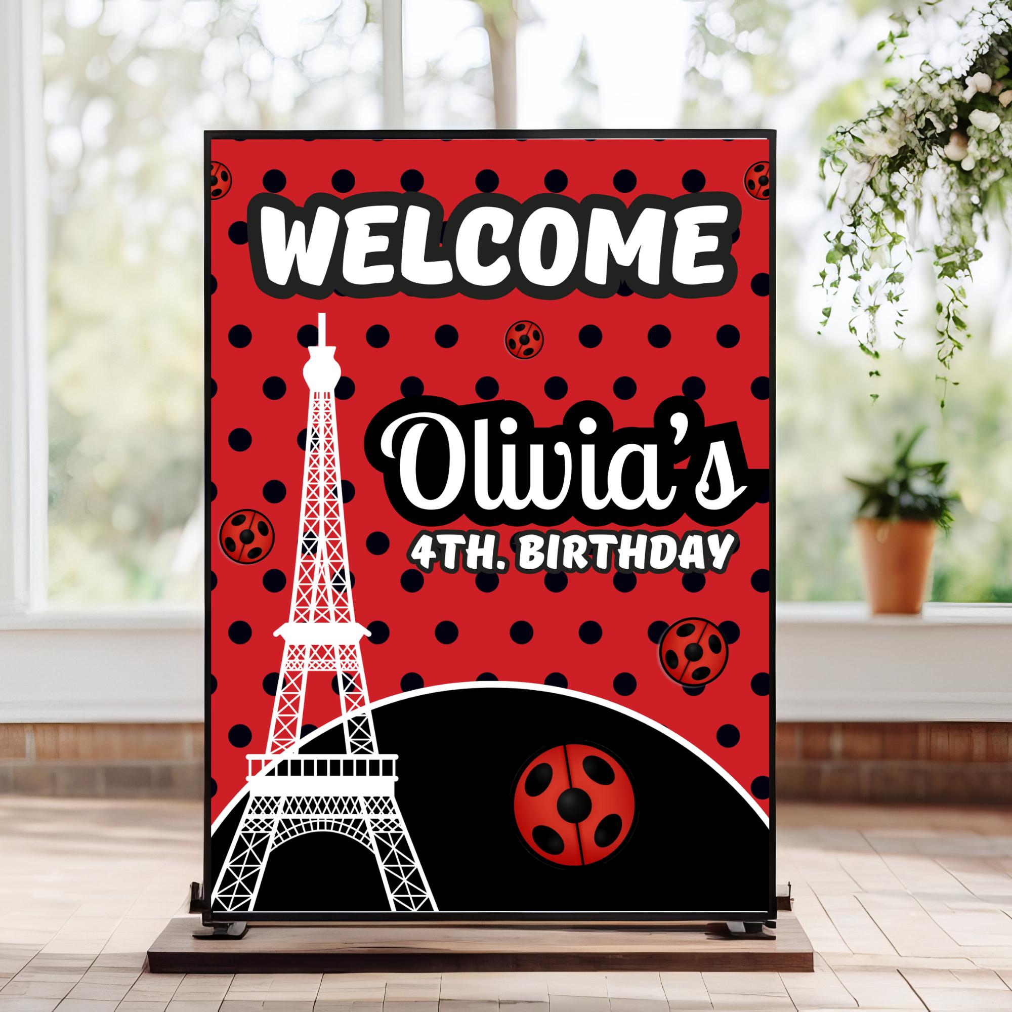 Ladybug Welcome Sign Editable in Canva, Welcome Sign Template, Ladybug ...